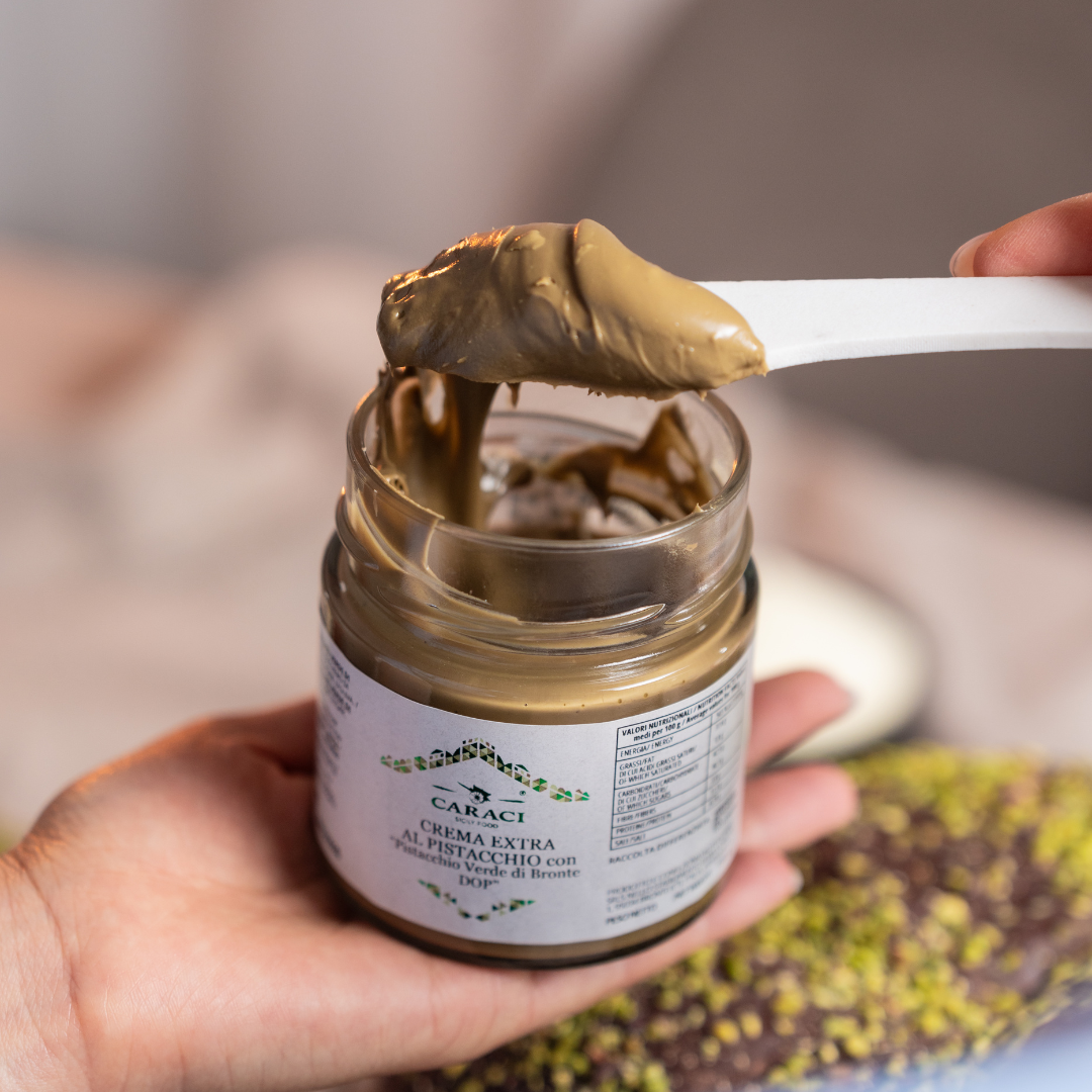 Caraci Sicily Food | Cream with Green Pistachio of Bronte PDO